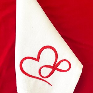 Valentine’s Day Heart Napkins | Embroidered Dinner Napkin | Love ...