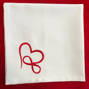 Valentine’s Day Heart Napkins | Embroidered Dinner Napkin | Love ...