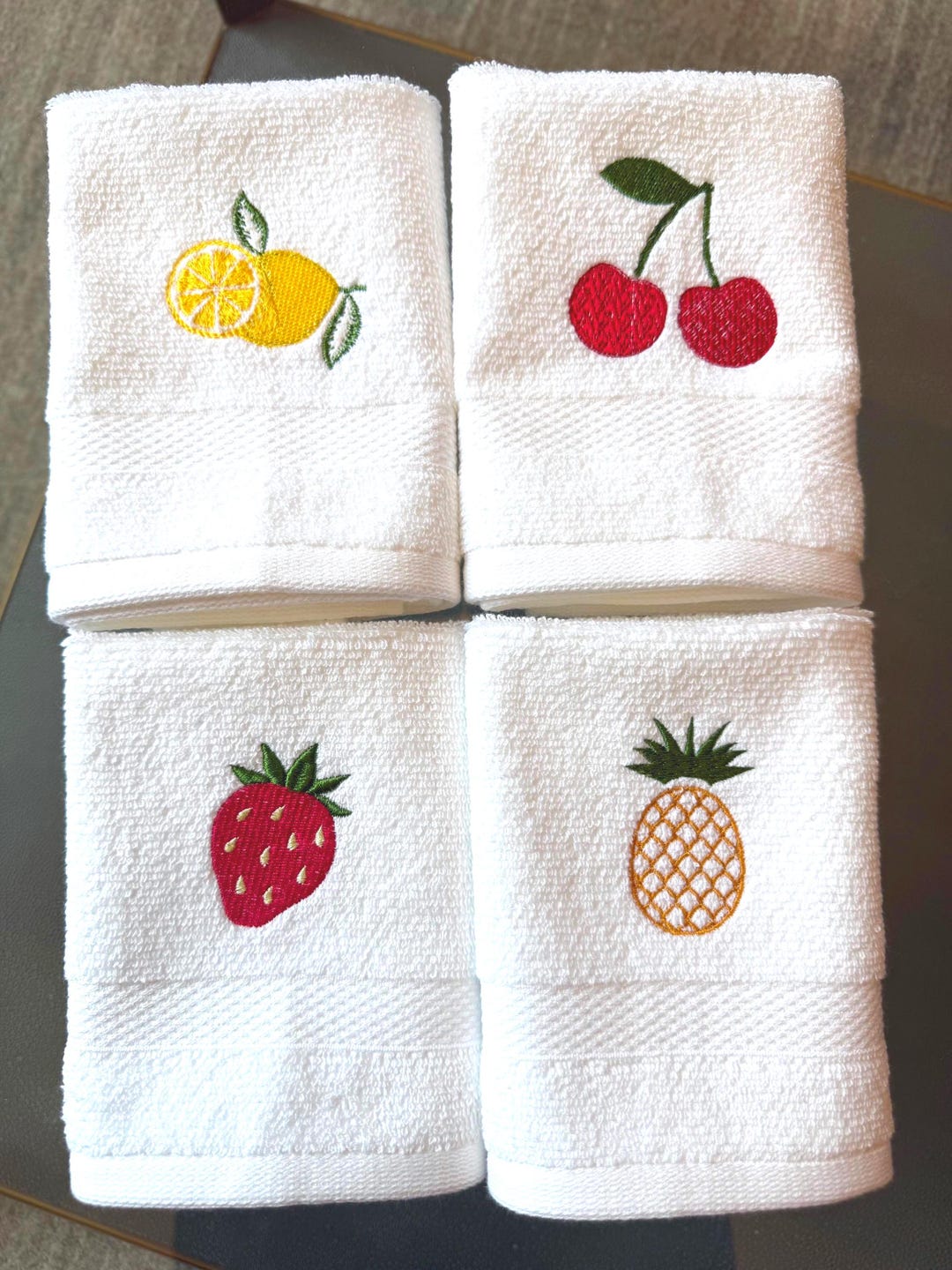 Fruit Embroidered Kitchen Towels: Summer Kitchen Decor - Etsy