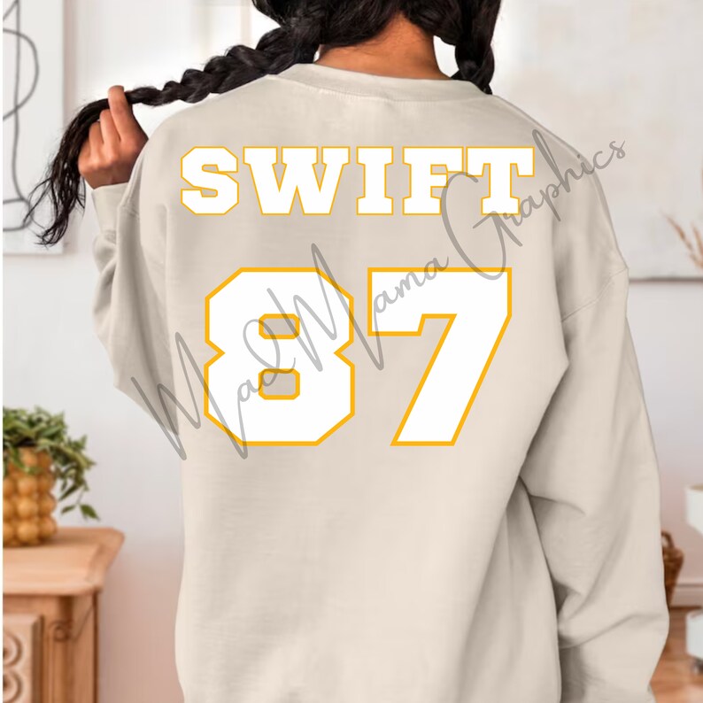 Swift 87 Jersey Numbers White and Yellow - Etsy