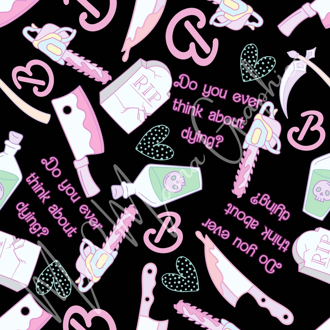 Barb Pink Halloween Do You Ever Think About Dying Seamless - Etsy