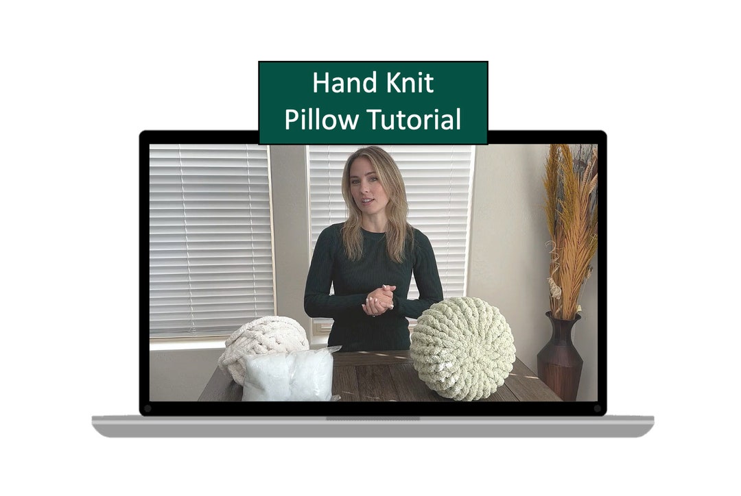 Pillow Video Tutorial: Hand Knit Chunky Blanket Instructions Cozy Crafting Do It Yourself Make ...
