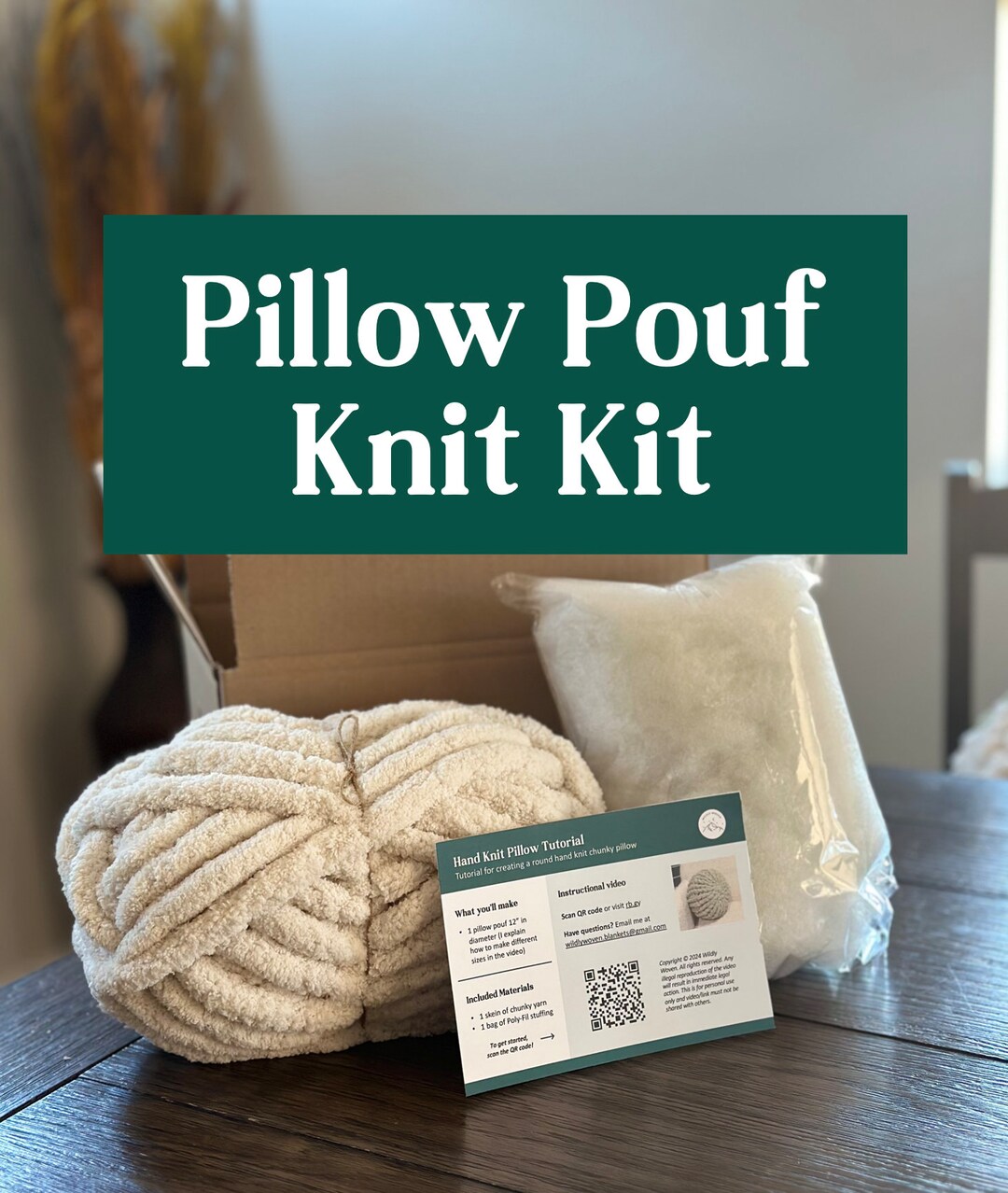 Hand Knit Chunky Pillow DIY "knit Kit" | Cozy Crafting | Do It Yourself ...