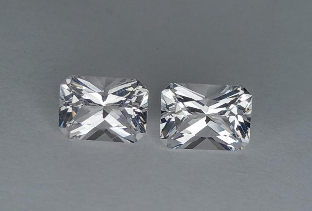 Danburite. 7.5x5.5mm Rec. Clear Natural Gemstone. Highly Bright and ...