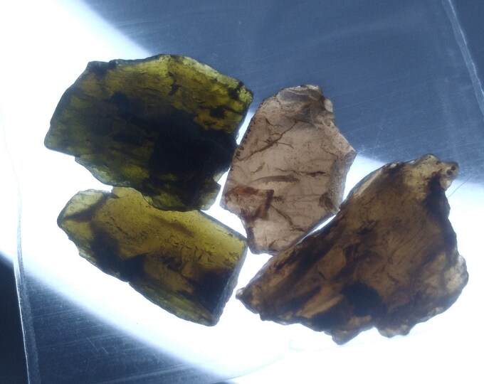 Enstatite. Facet Grade Rough. LOT of 4 Pieces. Brown and Greenish Brown ...