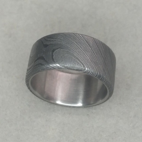 Titanium Damascus Ring - Etsy