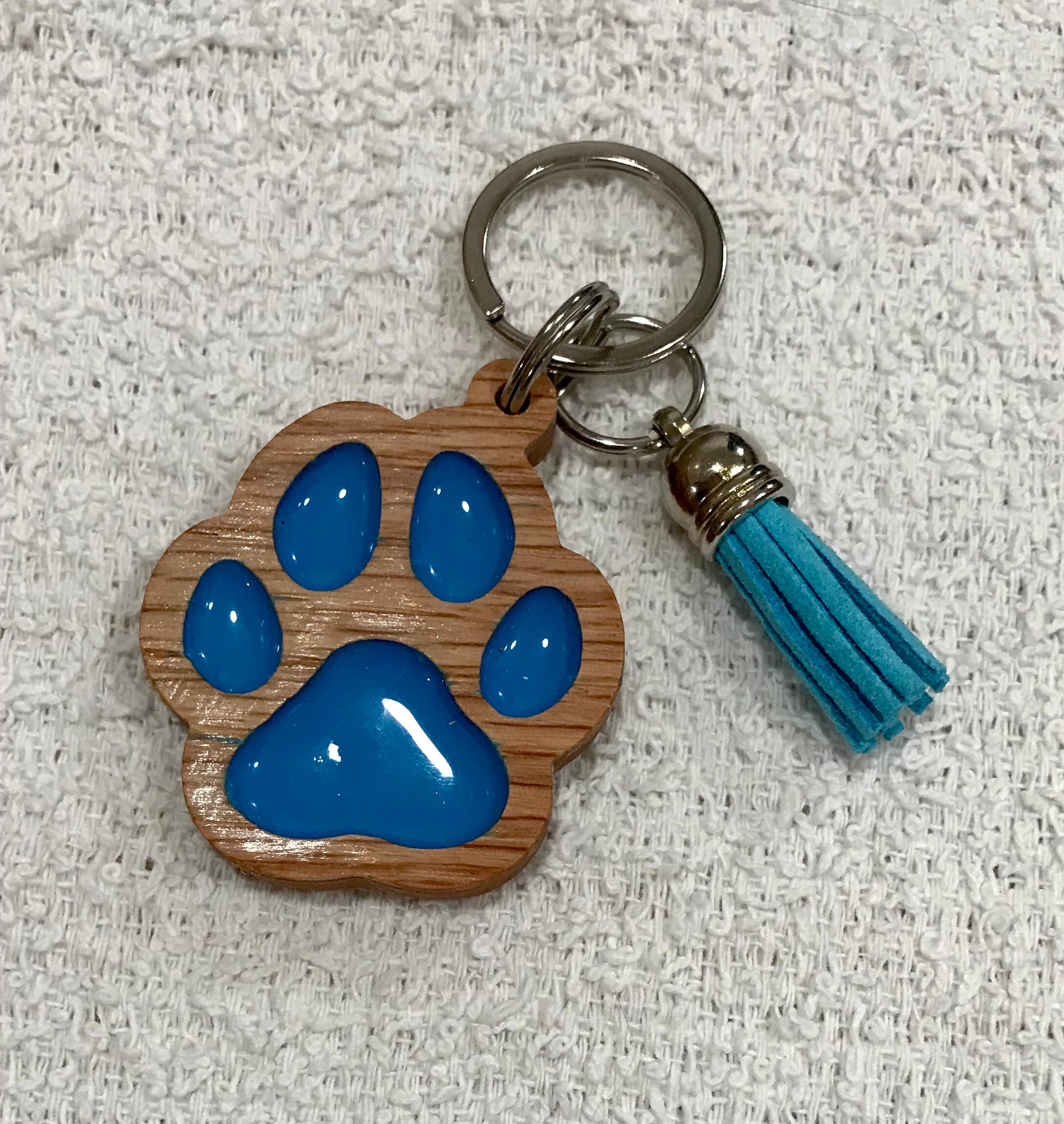 Custom Wood Dog Paw Print Keychain, Pet Owner Keychain - Etsy