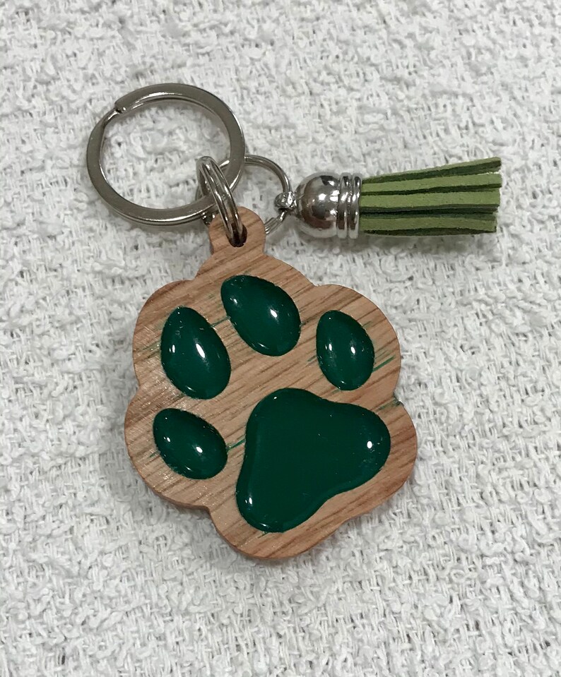 Custom Wood Dog Paw Print Keychain, Pet Owner Keychain - Etsy