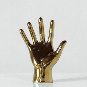 Gold Hand Statue Sculpture Gesture Finger Figurines Modern Plated ...