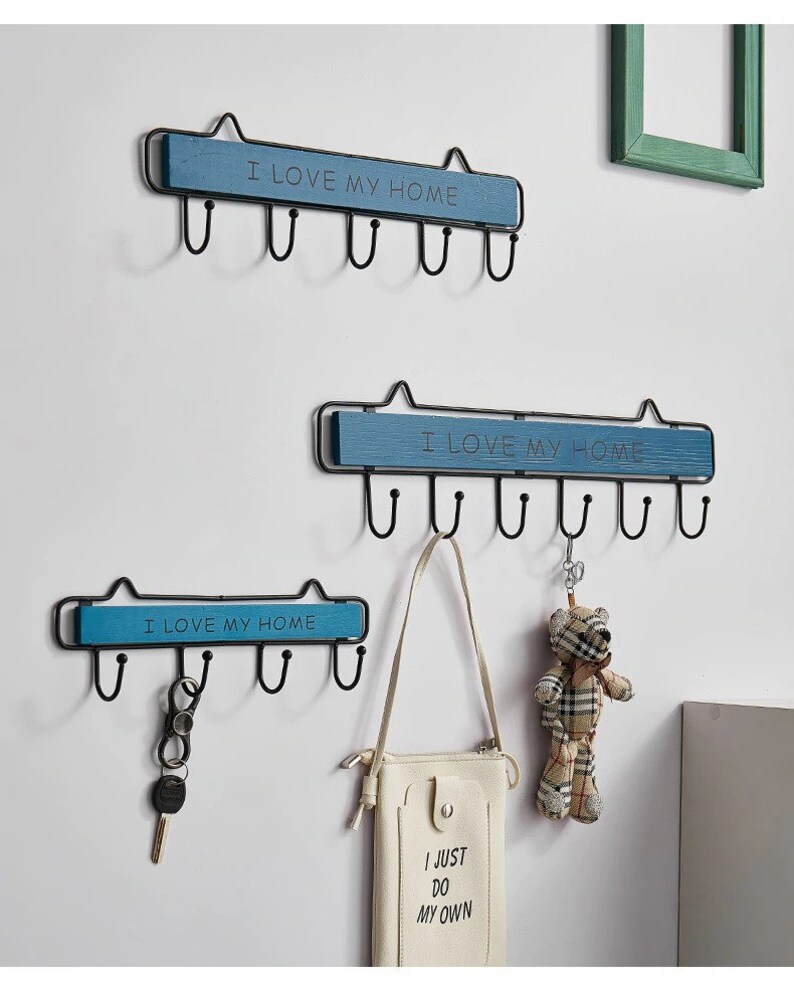 Wood Key Hanger Wall Hanging Wooden Key Hanger Holder Wall - Etsy