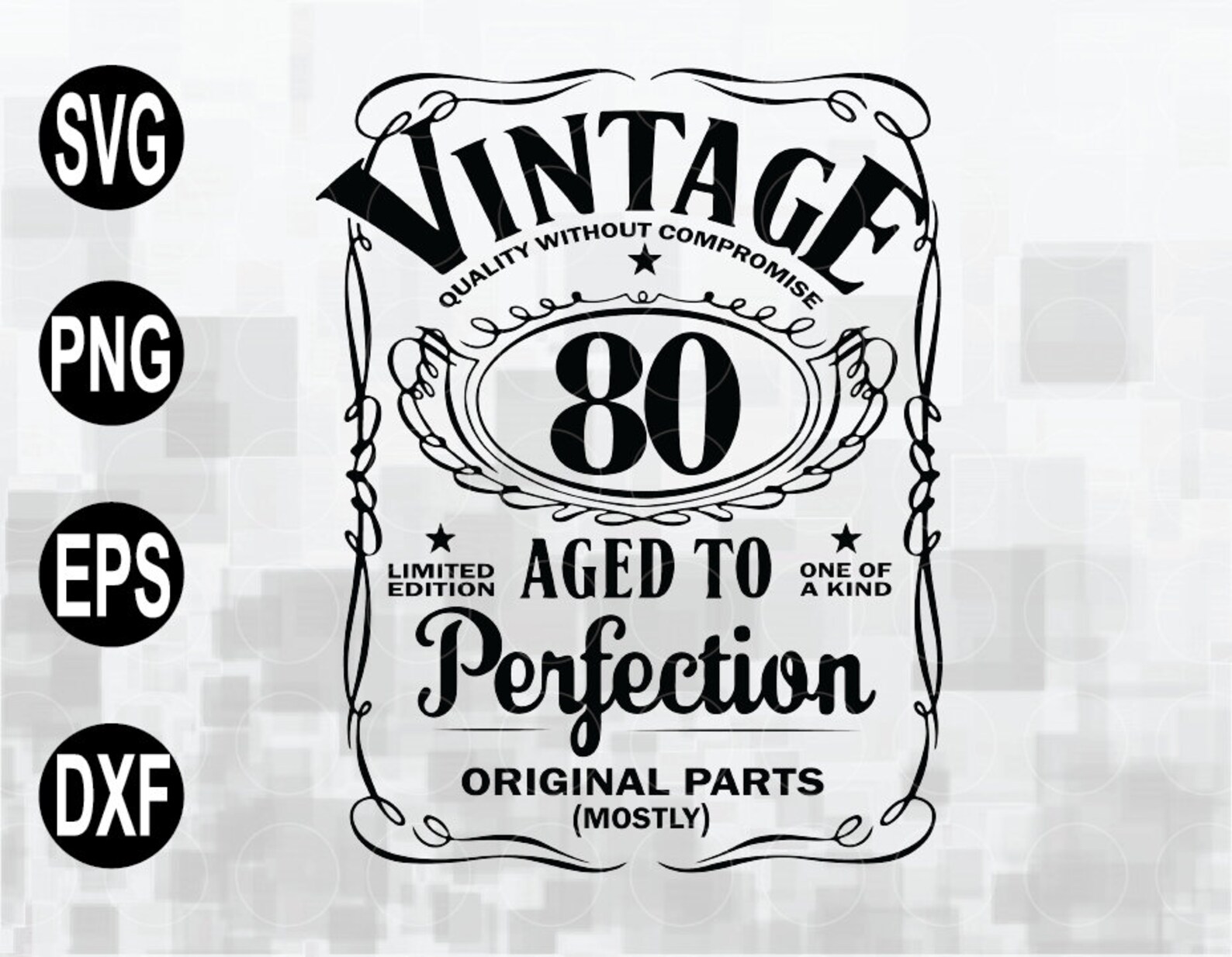 80th Birthday Svg Vintage Birthday Limited Edition Svg Etsy