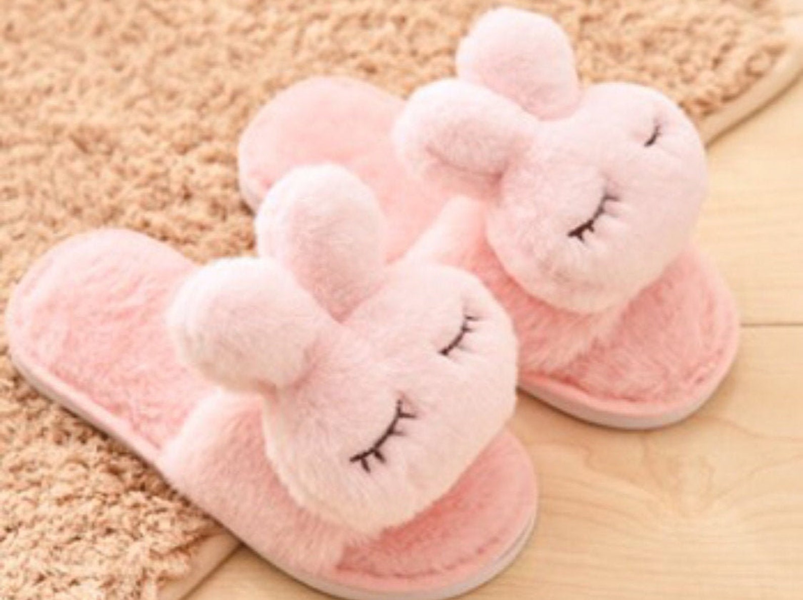 Kids Fluffy Slipper Fluffy Bunny Slippers for Kids Birthday | Etsy