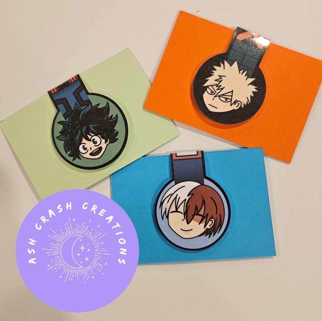 Magnetic Hero Bookmarks MHA Inspired Anime Art - Etsy