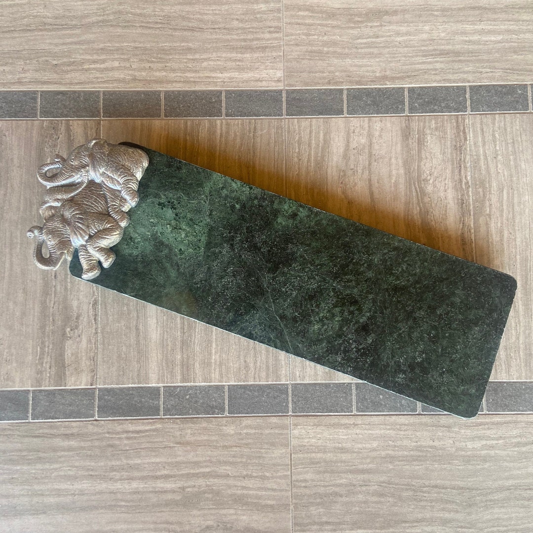 Vintage Arthur Court Pewter and Green Marble Cutting Board - Etsy