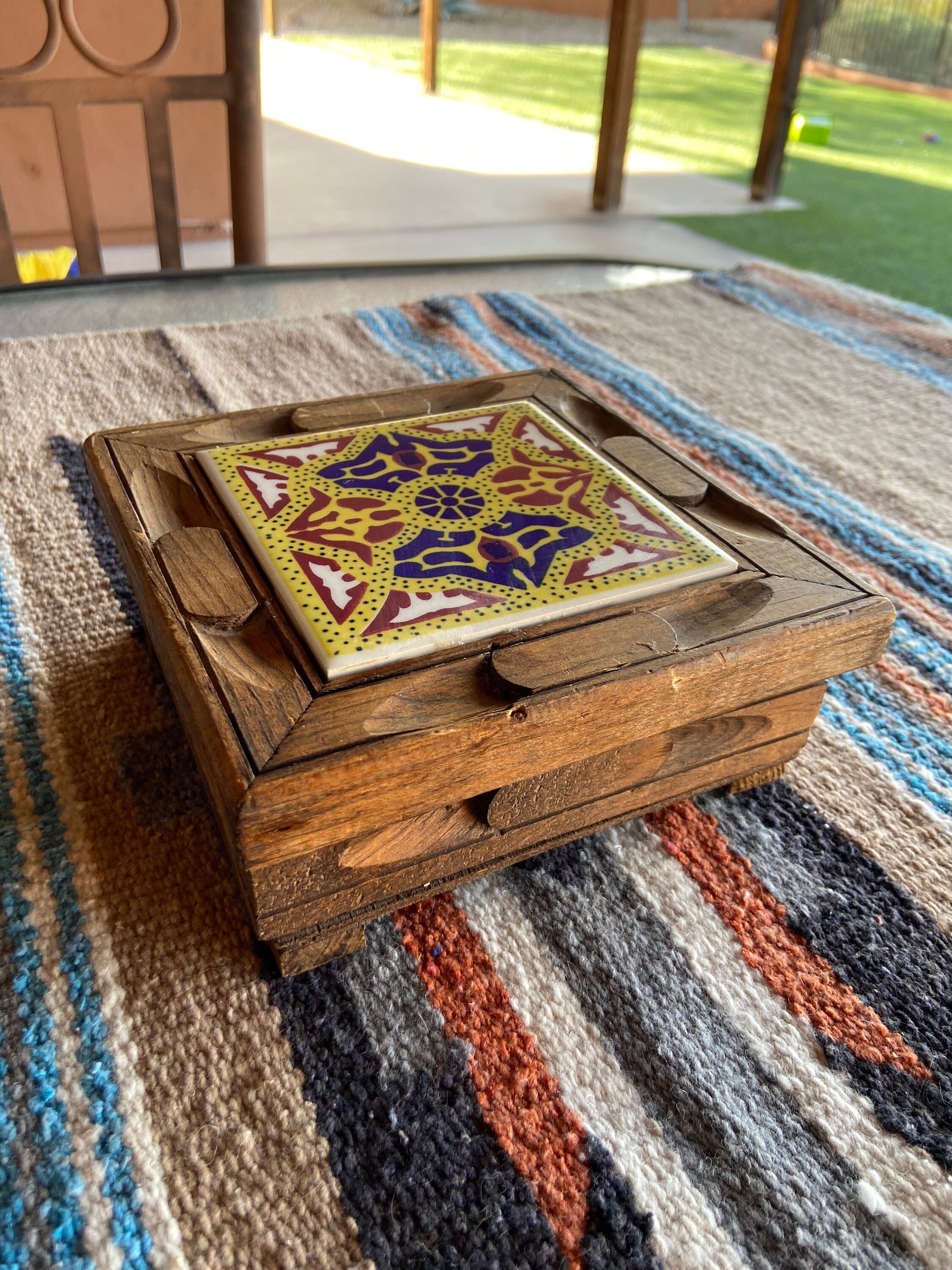 Spanish Tile Trivet Vintage Trinket Box - Etsy