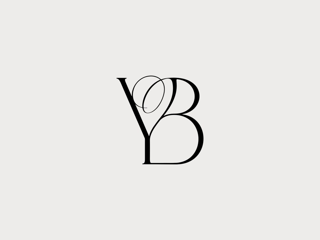Monogram YB Initials Letter Premade SVG Logo, Personal Branding ...