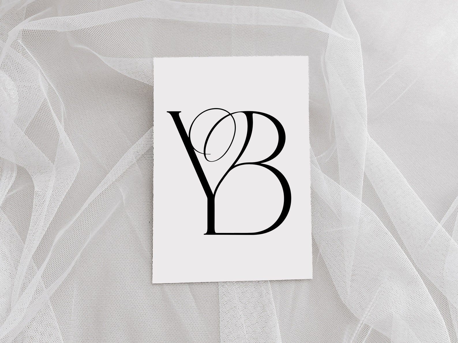Monogram YB Initials Letter Premade SVG Logo, Personal Branding ...