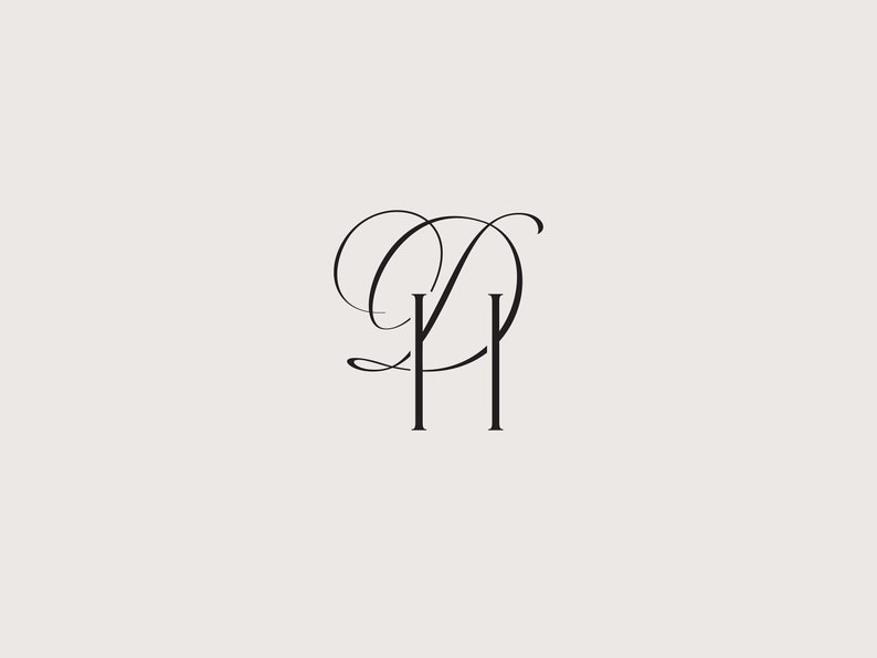 Monogram DH Initials Letter Premade SVG Logo, Personal Branding ...