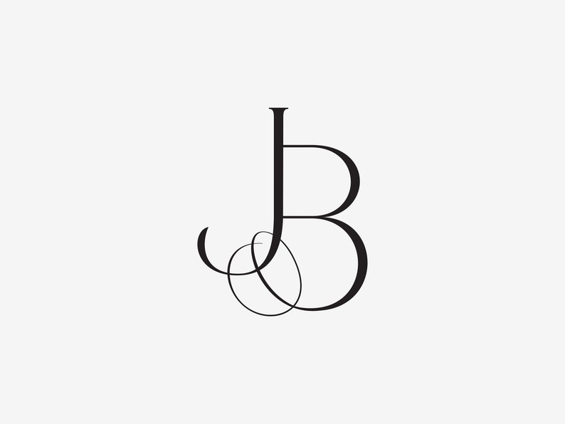 Initials JB Premade Monogram Letter SVG Logo, Personal Branding ...