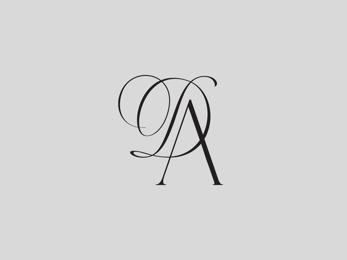 Initials DA Premade Monogram Letter SVG Logo, Personal Branding ...