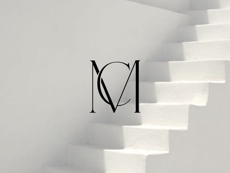 Initials CM Premade Monogram Letter SVG Logo, Personal Branding ...