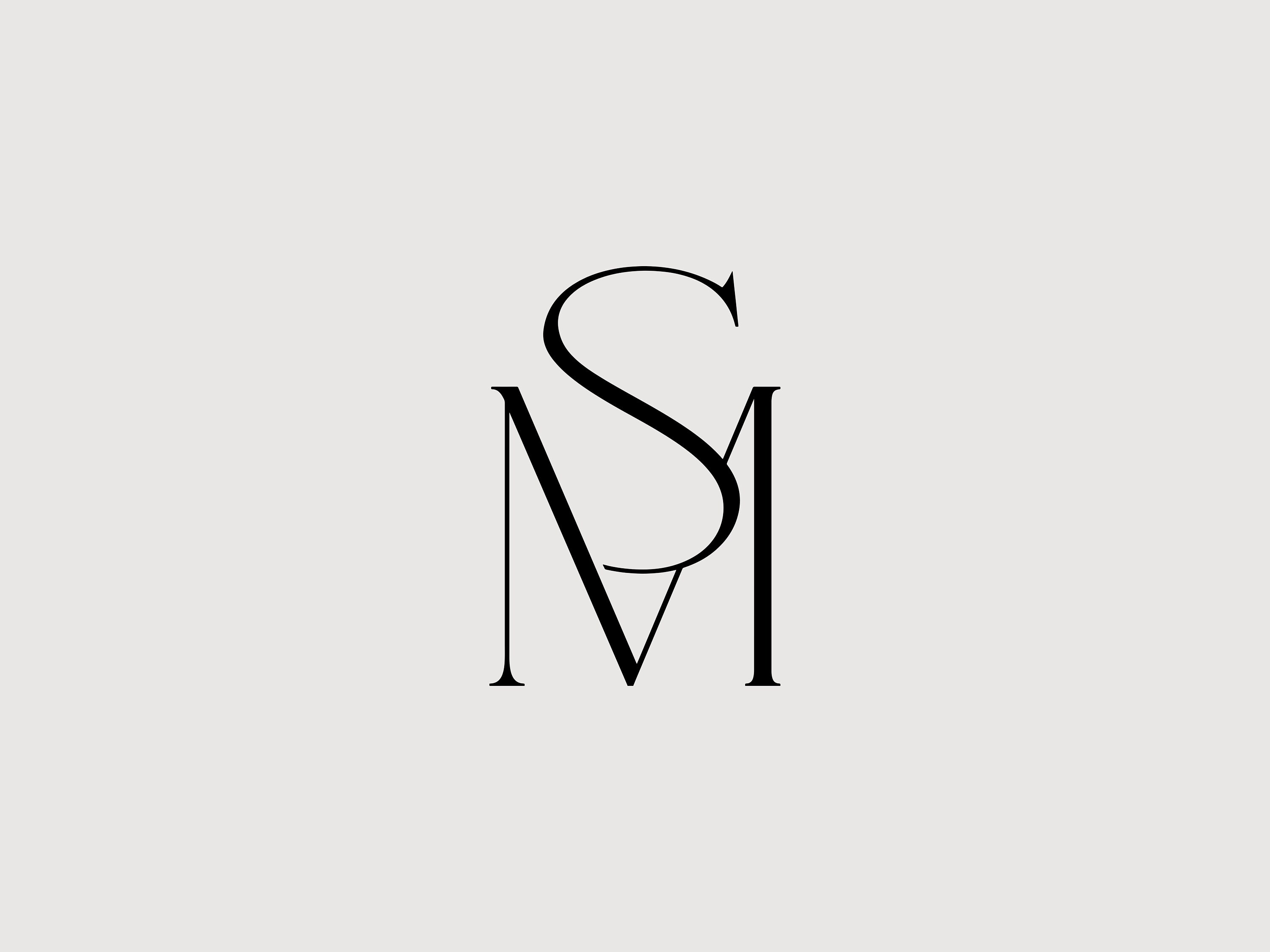 Initials SM Premade Monogram Letter SVG Logo, Personal Branding ...