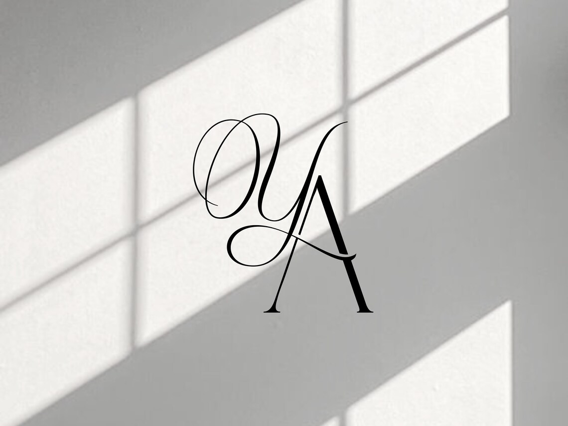 Premade YA Initials Monogram Letter SVG Logo, Personal Branding ...