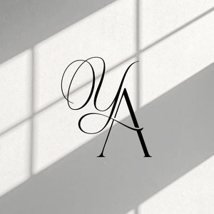 Premade YA Initials Monogram Letter SVG Logo, Personal Branding ...
