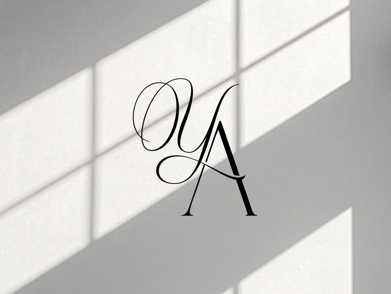 Premade YA Initials Monogram Letter SVG Logo, Personal Branding ...