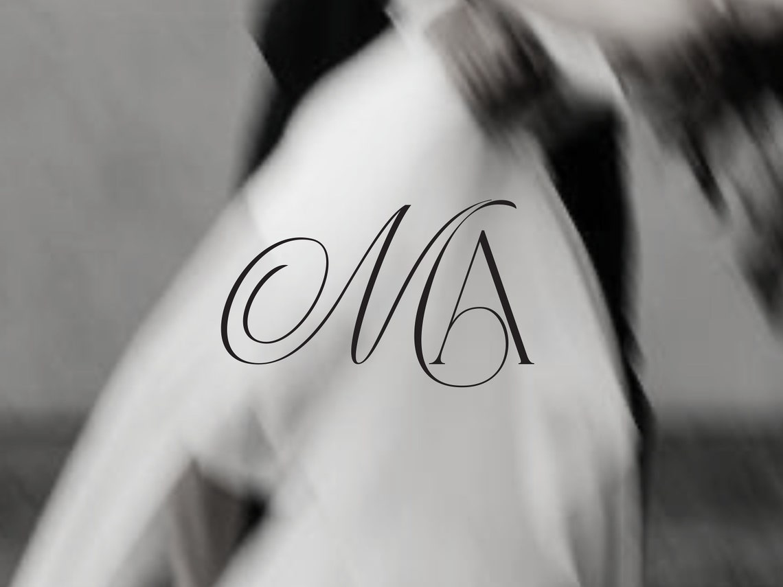 Initials MA Premade Monogram Letter SVG Logo, Personal Branding ...