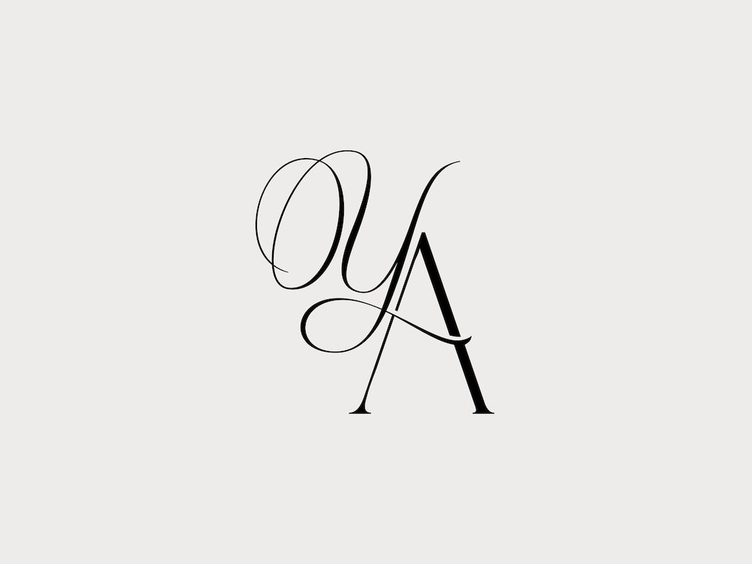 Premade YA Initials Monogram Letter SVG Logo, Personal Branding ...