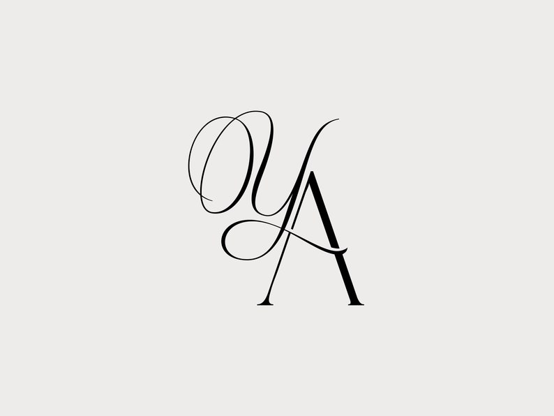 Premade YA Initials Monogram Letter SVG Logo, Personal Branding ...
