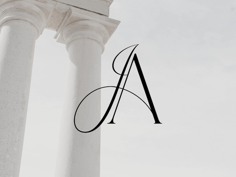 Premade JA Monogram Letter Initials SVG Logo, Personal Branding ...