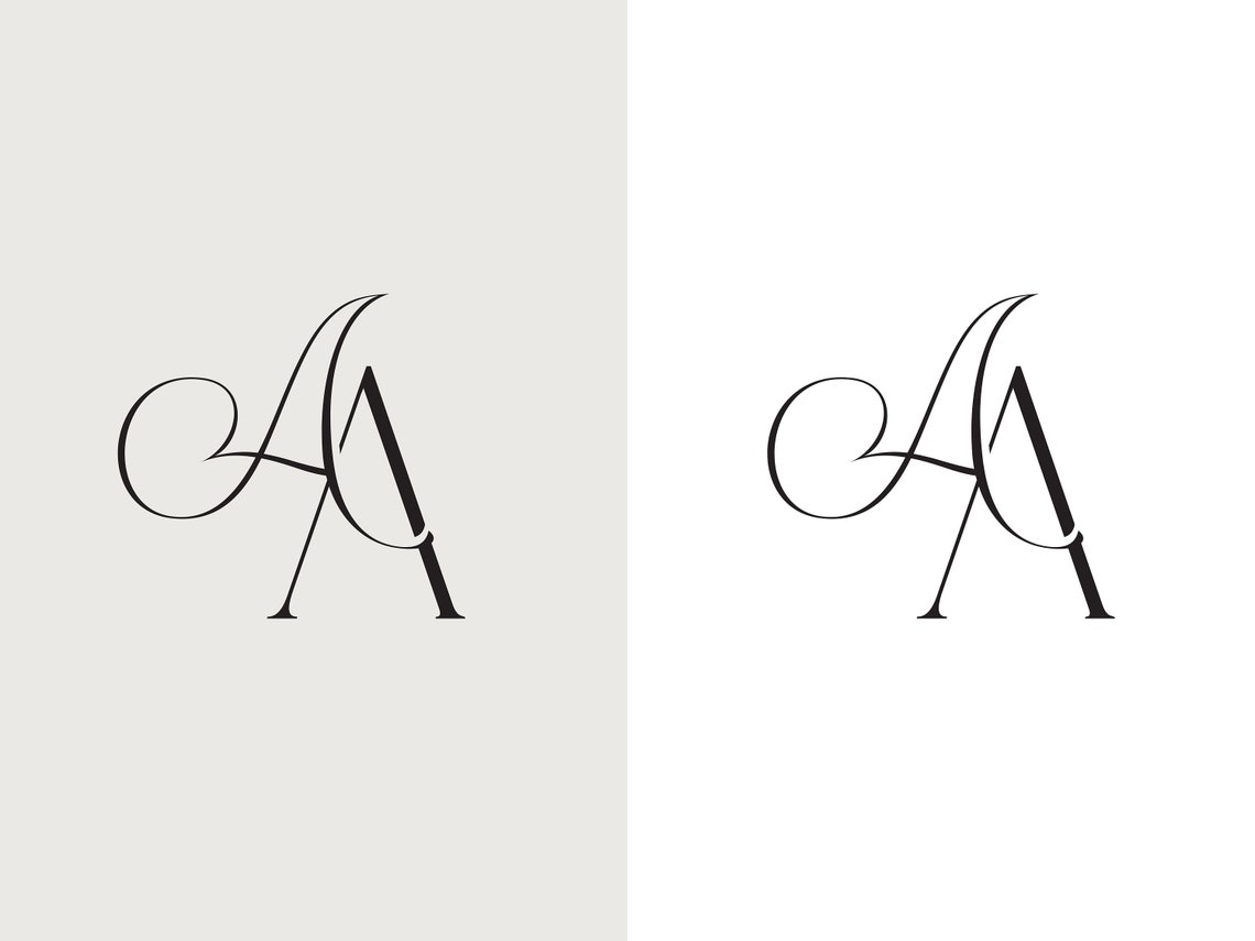 Initials AA Premade Monogram Letter SVG Logo, Personal Branding ...