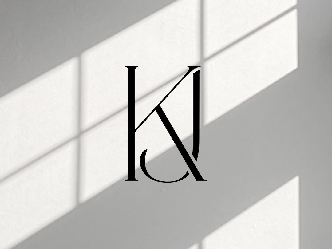 Initials KJ Premade Monogram Letter SVG Logo, Personal Branding ...