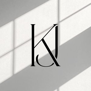 Initials KJ Premade Monogram Letter SVG Logo, Personal Branding ...