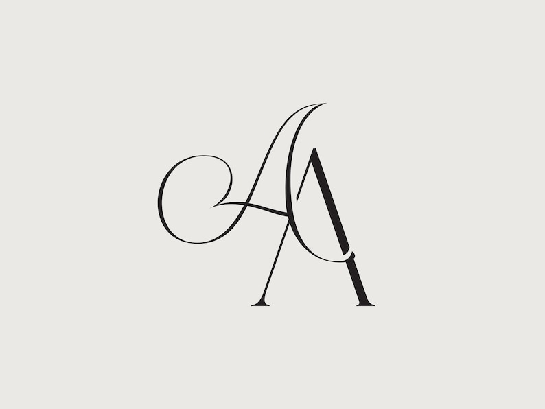 Initials AA Premade Monogram Letter SVG Logo, Personal Branding ...