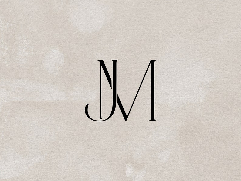 Initials JM Premade Monogram Letter SVG Logo, Personal Branding ...