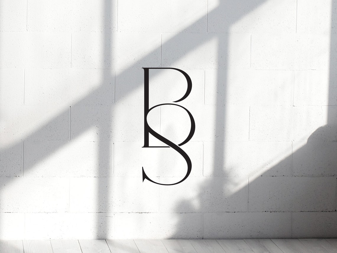 Initials BS Premade Monogram Letter SVG Logo, Personal Branding ...