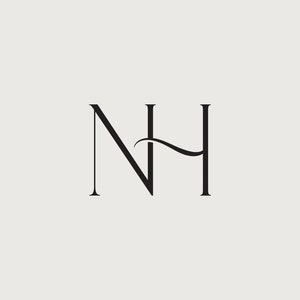 Initials NH Premade Monogram Letter SVG Logo, Personal Branding ...