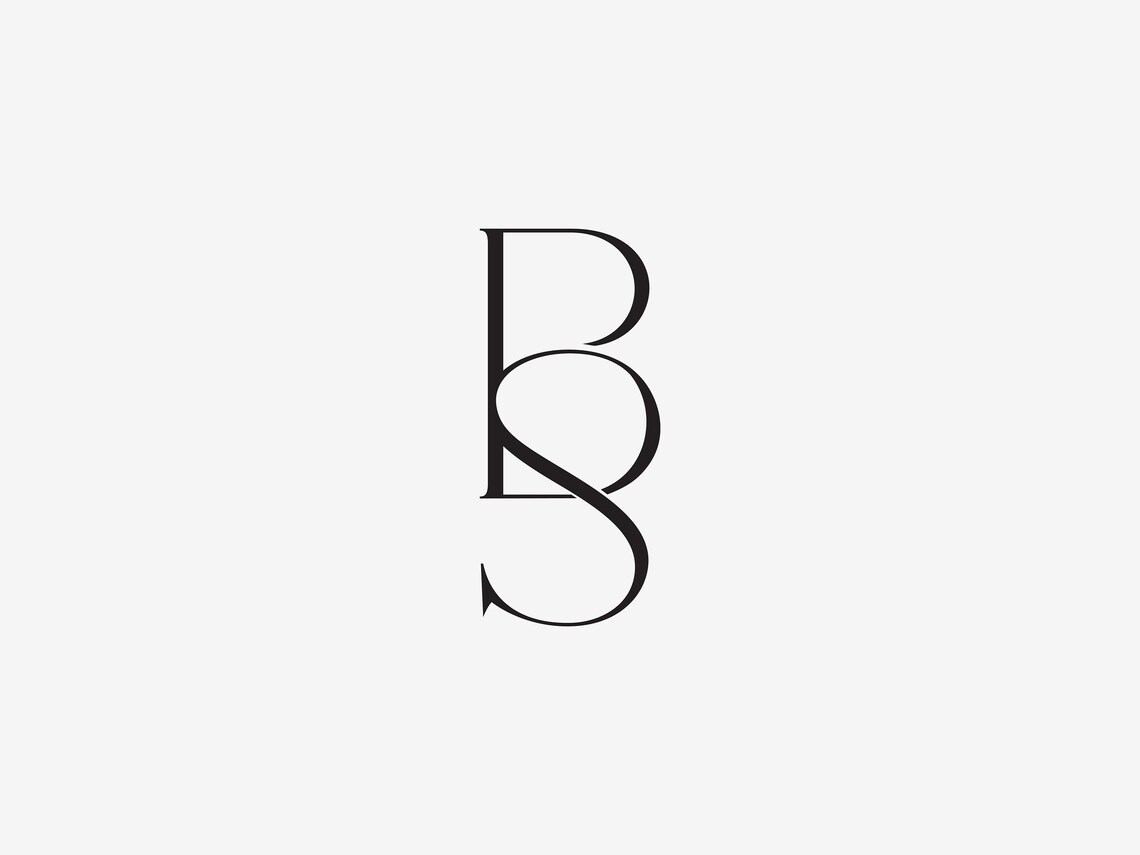 Initials BS Premade Monogram Letter SVG Logo, Personal Branding ...