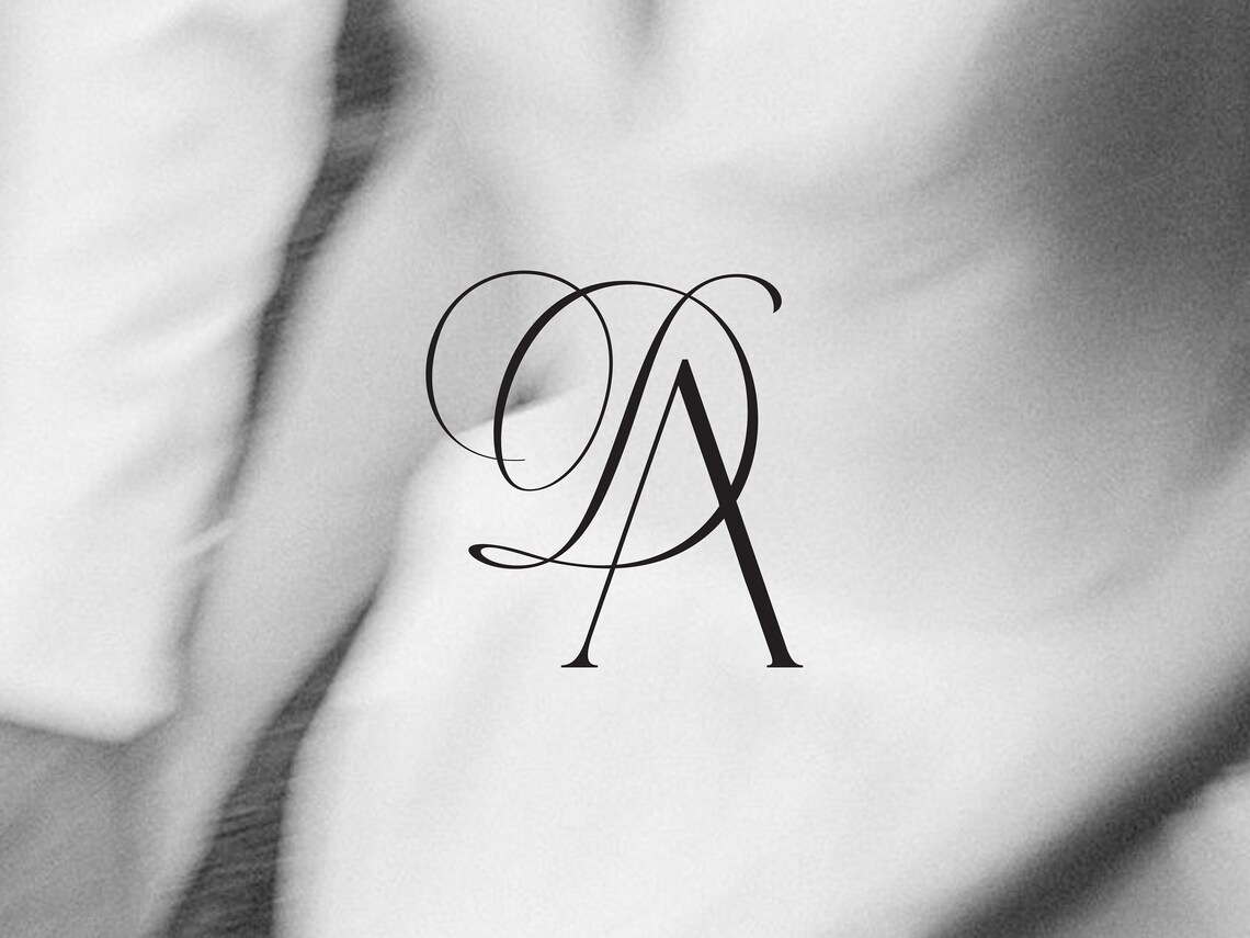 Initials DA Premade Monogram Letter SVG Logo, Personal Branding ...