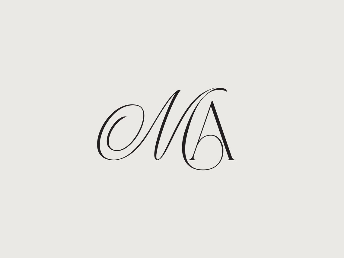 Initials MA Premade Monogram Letter SVG Logo, Personal Branding ...