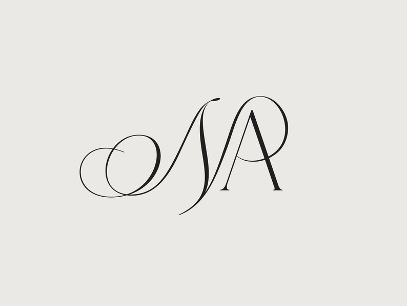 Initials NA Premade Monogram Letter SVG Logo, Personal Branding ...