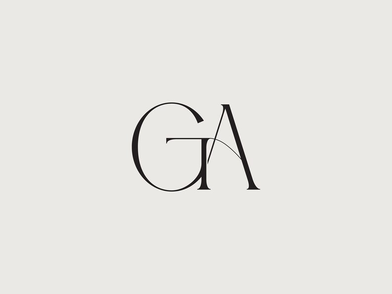 Initials GA Premade Monogram Letter SVG Logo, Personal Branding ...