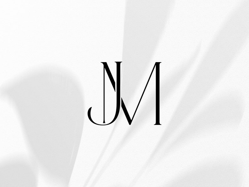 Initials JM Premade Monogram Letter SVG Logo, Personal Branding ...