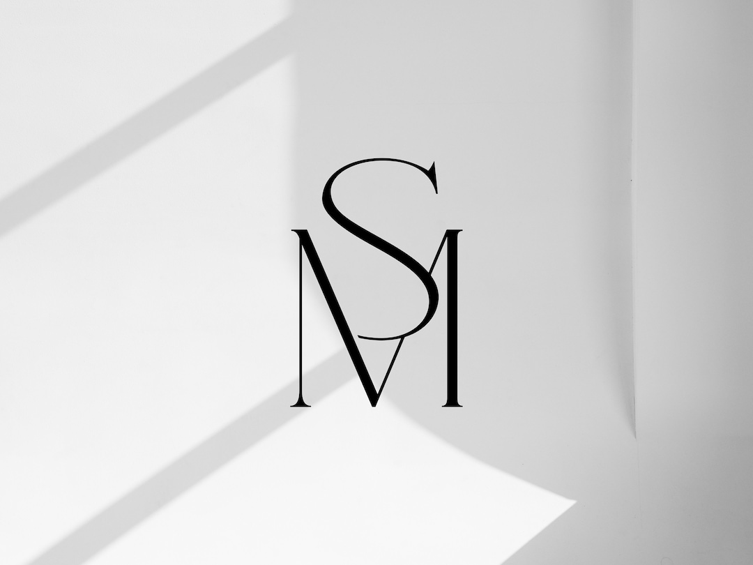 Initials SM Premade Monogram Letter SVG Logo, Personal Branding ...