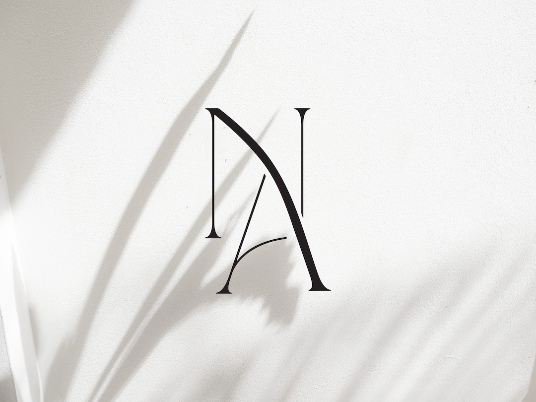 Monogram NA Initials Letter Premade SVG Logo, Personal Branding ...