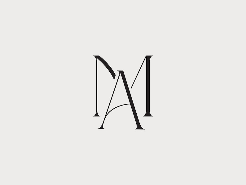 Monogram MA Initials Letter Premade SVG Logo, Personal Branding ...
