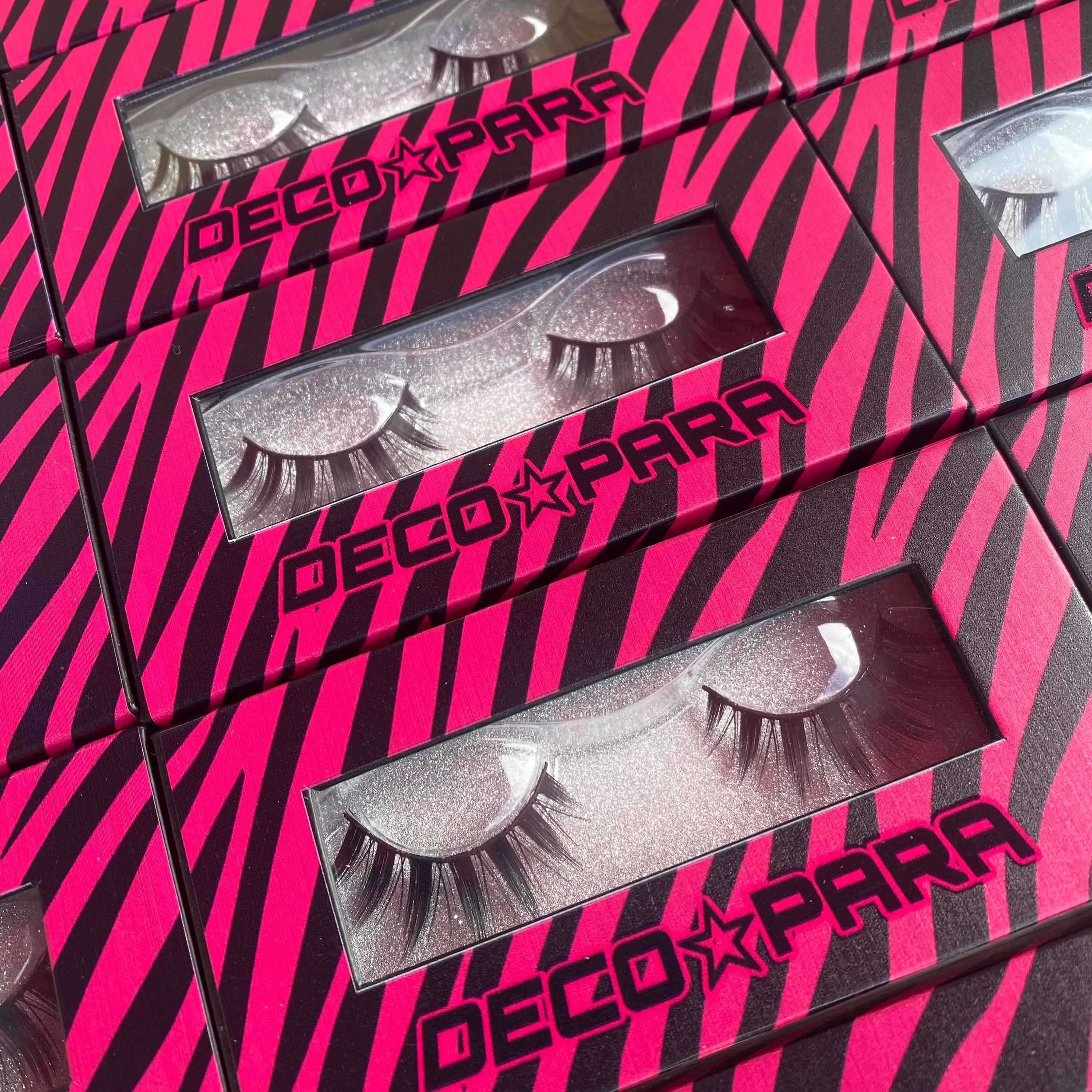 Gyaru Gal Makeup Spiky Manga Eyelashes in Reusable DECOPARA Zebra Lash ...